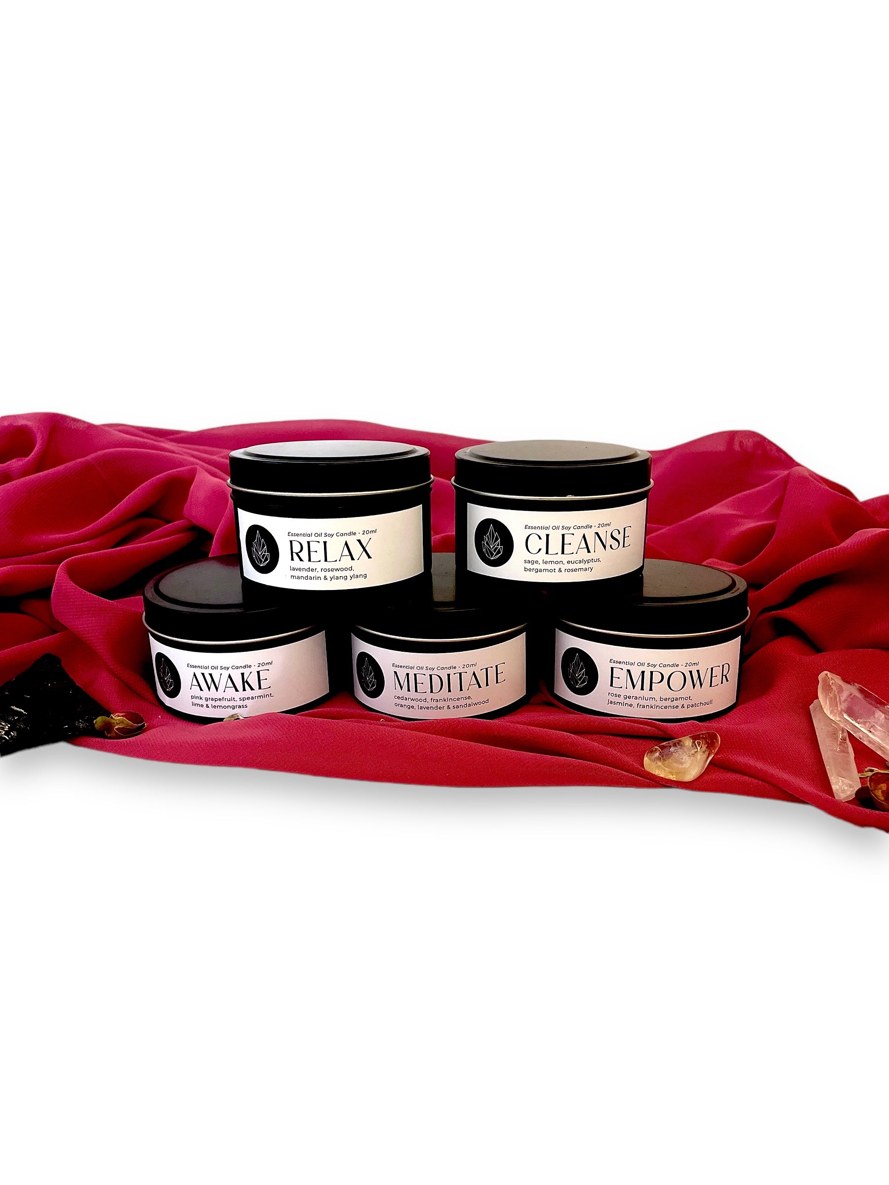 Essential Blend Soy Candles – Ruby Lights